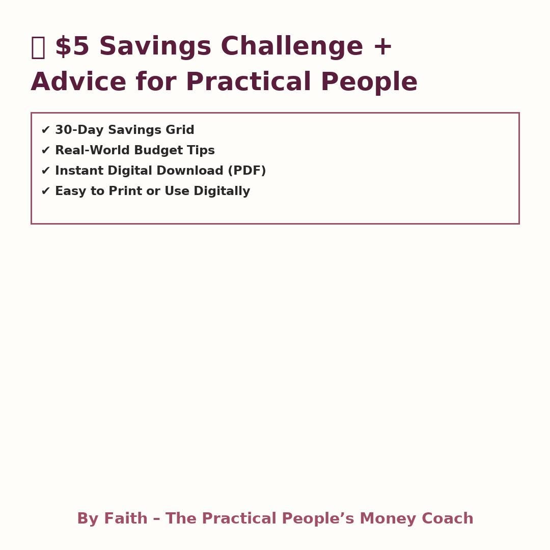 5 Dollar Savings Challenge Printable | Budget Advice, Practical Tips ...