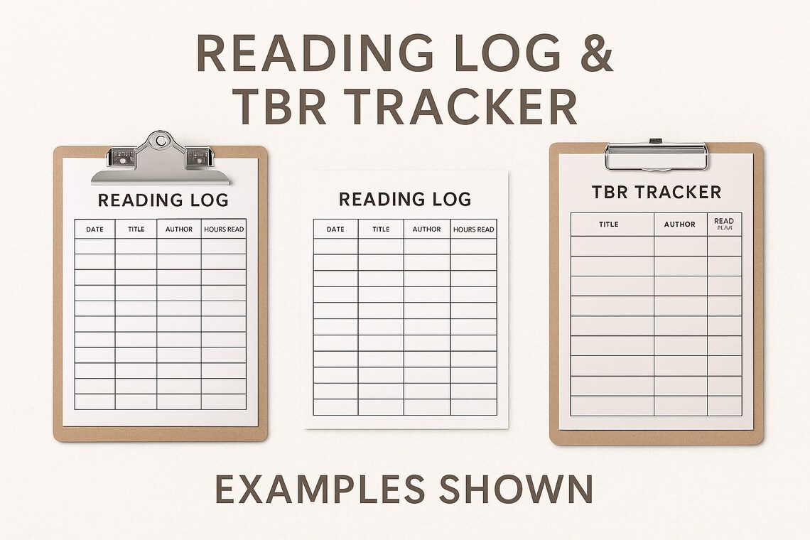 Reading Log & TBR Tracker – Printable Book Journal for Readers ...