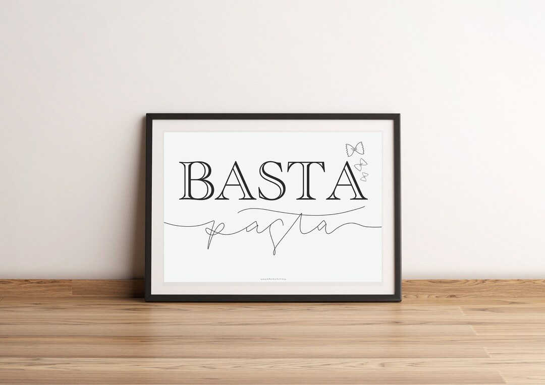 BASTA Pasta / A4 / Design Poster / Digital Printing - Etsy