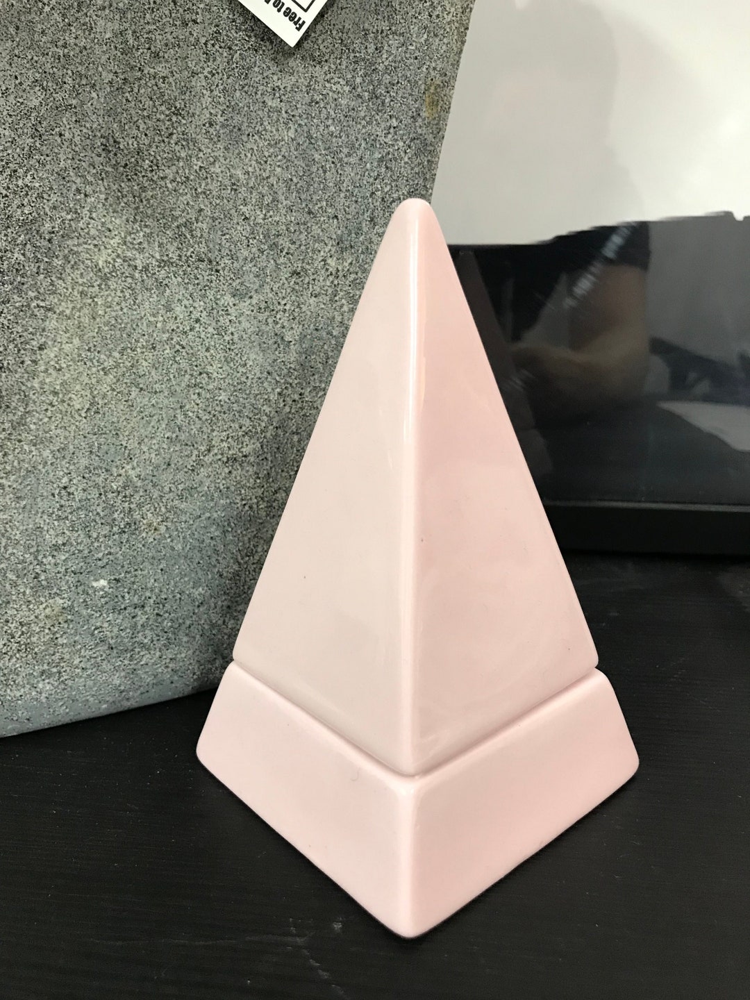 Vintage Pink Pyramid Dish - Etsy