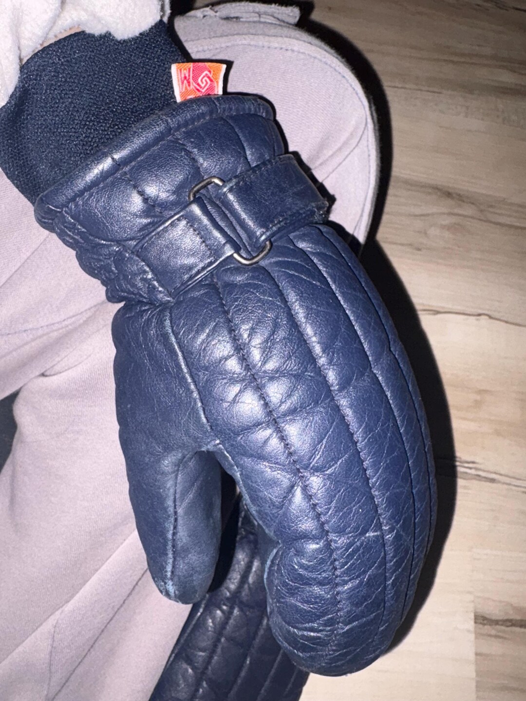 Vintage Kombi Navy Genuine Leather Cozy Mitts M - Etsy