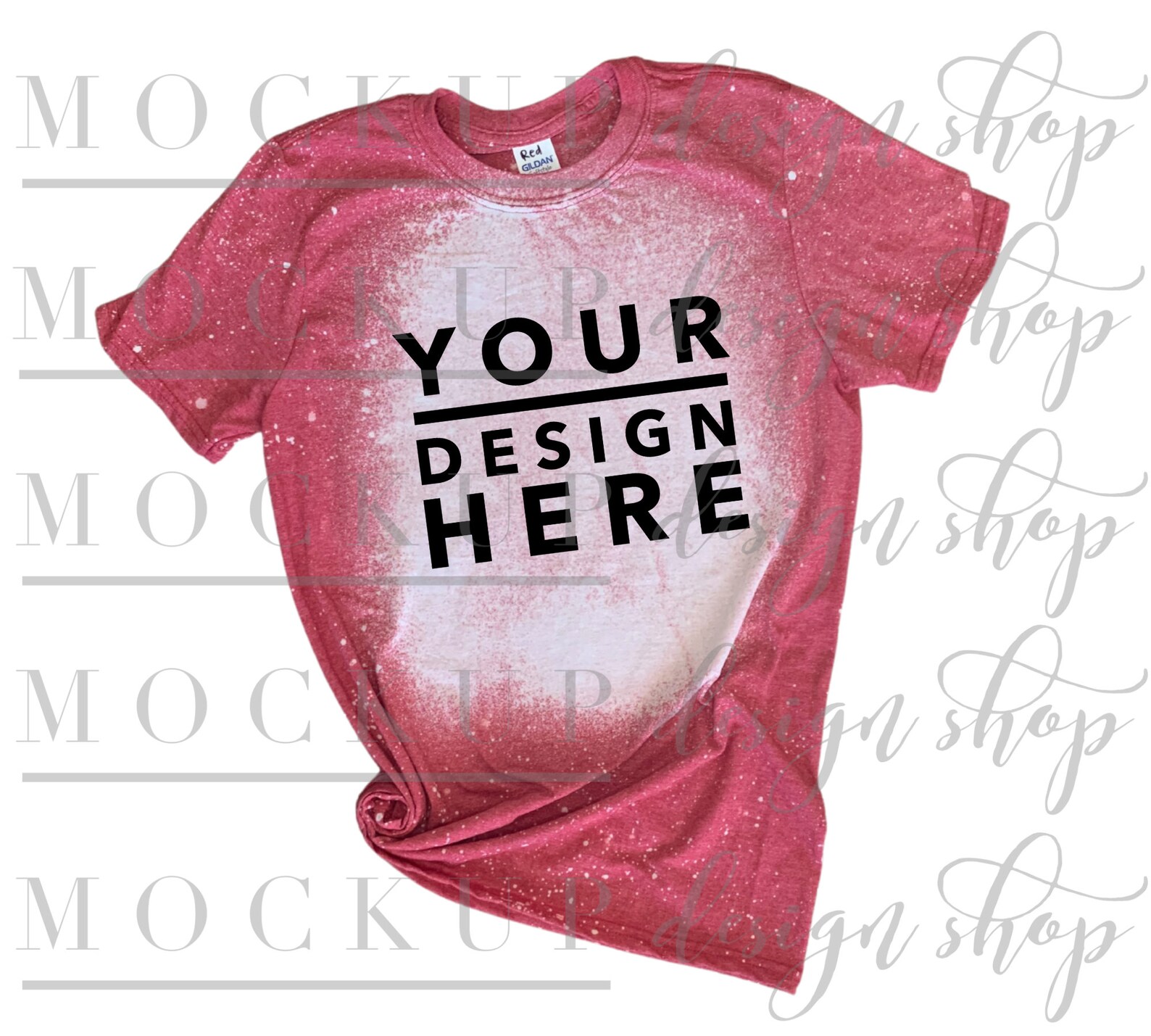 BLEACH GILDAN Heather Red Mockup / Bleached T Shirt / Trending Now ...