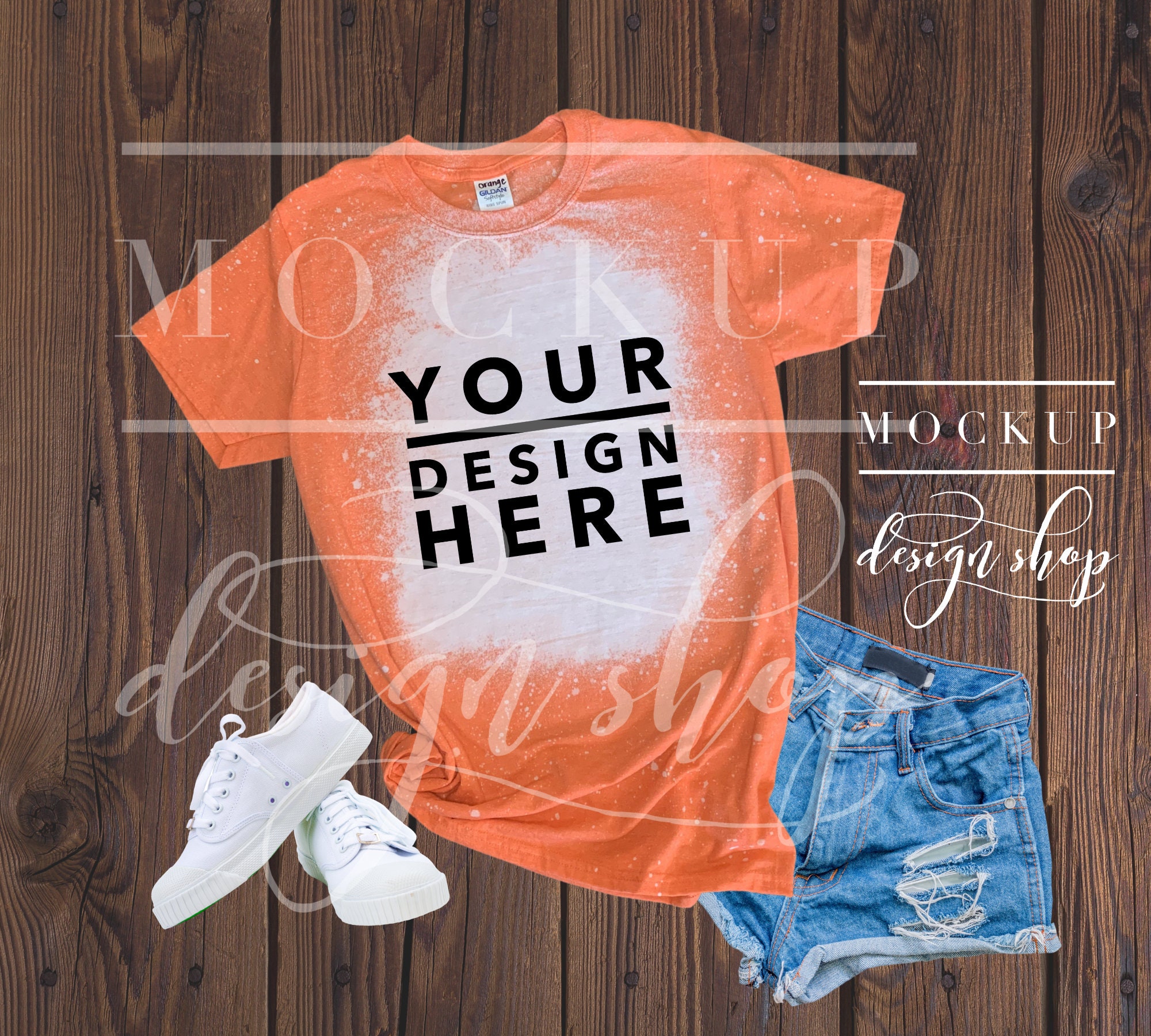 Gildan Heather Bleached Mockup Bundle 10 Bleached T Shirt Etsy