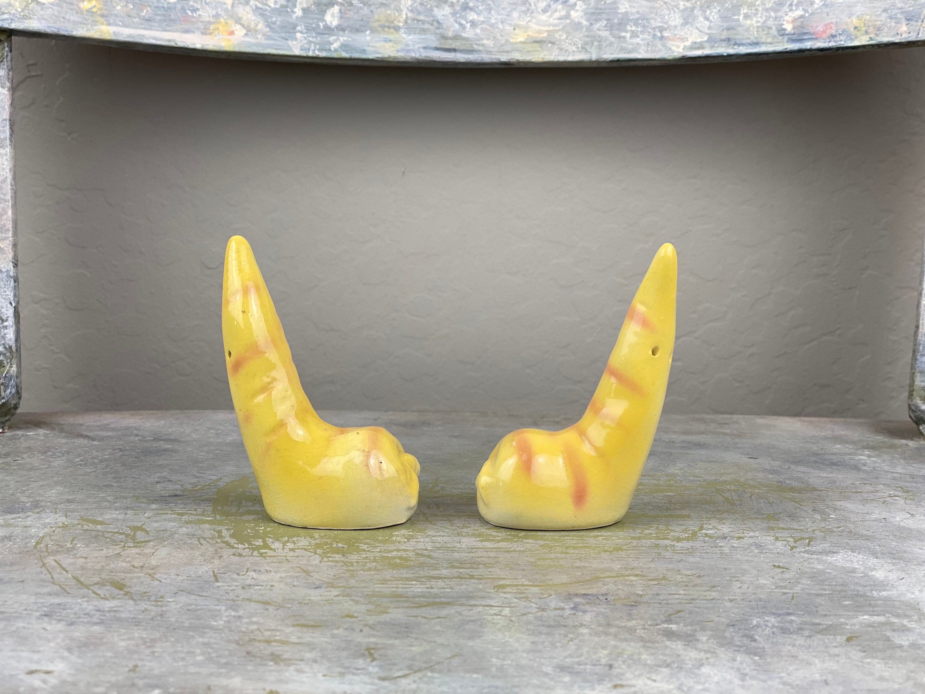 Croissant Bread/ghost Poop Salt & Pepper Shaker Hand Painted | Etsy