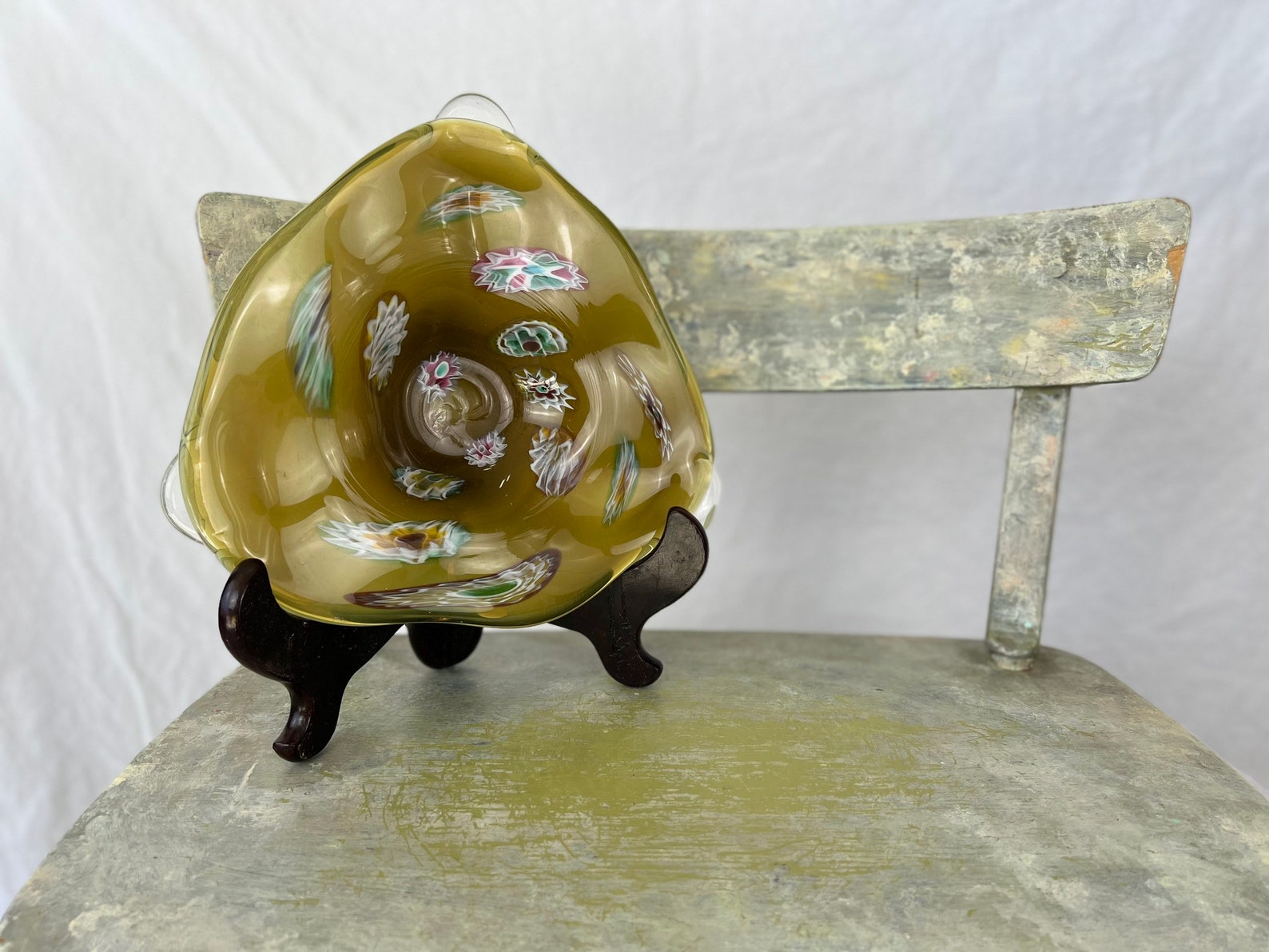 Heavy Vintage Mid Century MURANO Glass Italy Multi-color | Etsy