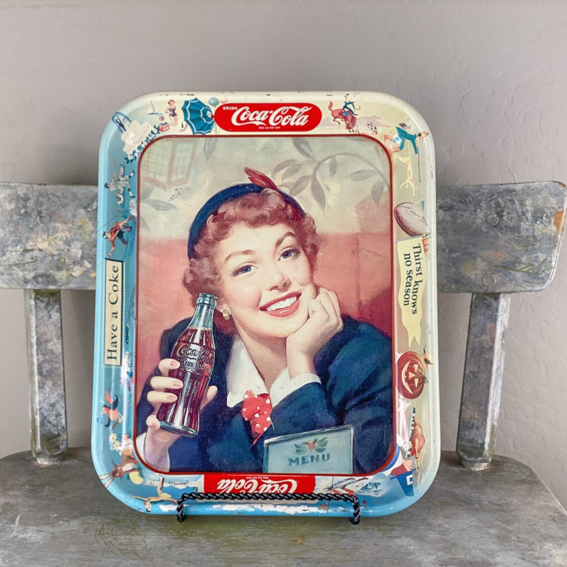 Vintage 1950s Coca-cola Serving Tray USA Thirst Knows No - Etsy
