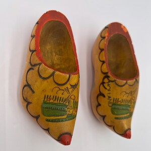 Vintage Rustic Wooden Holland Dutch Clogs Traditional Shoes Handmade ...