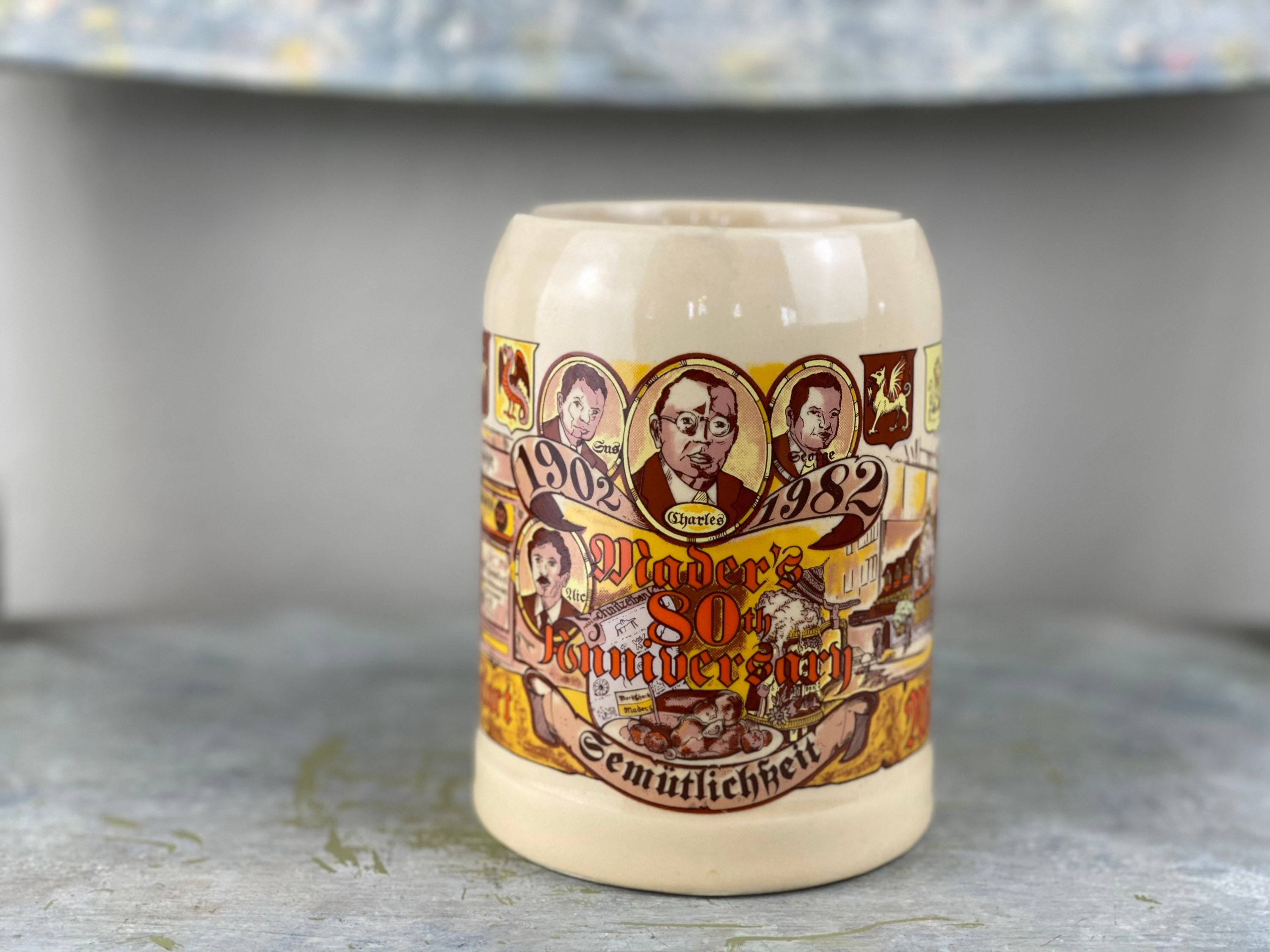 Mader’s Restaurant 80th Anniversary Gemütlichkeit German Beer Mug Cup ...