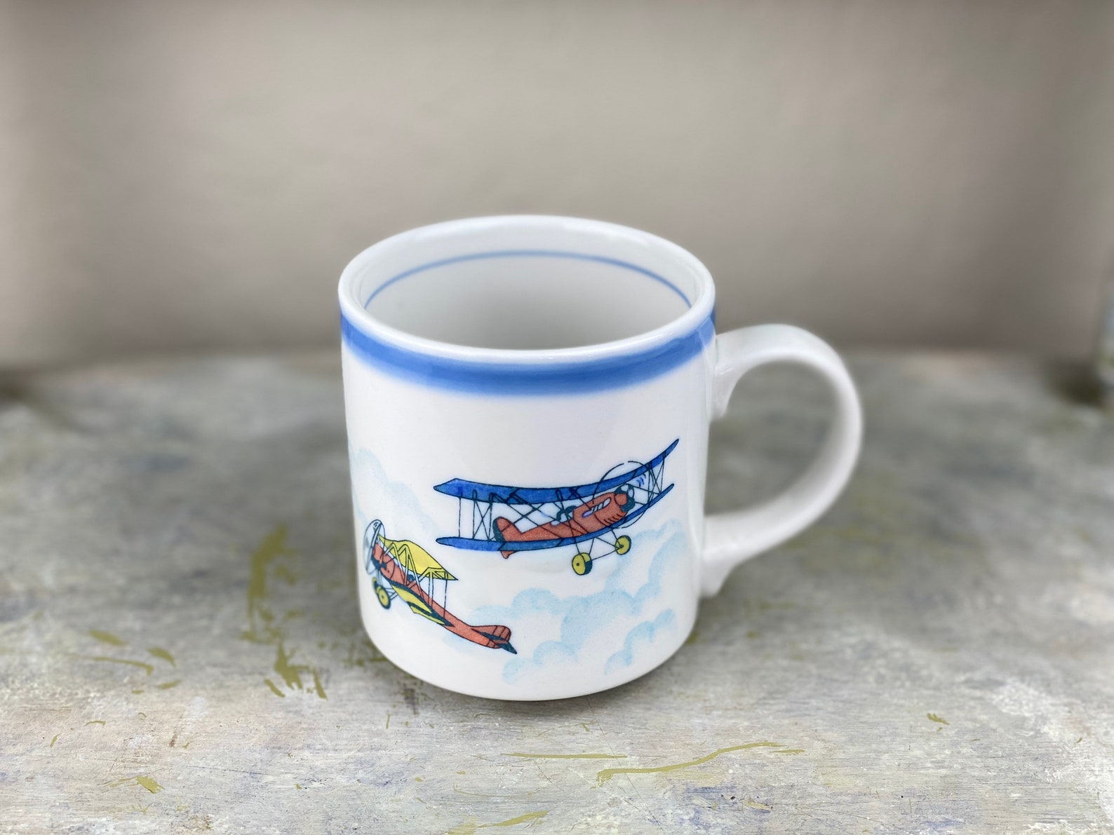 Bi-wing Antique Plane Design Mug Brand Aviation Airplane Cup - Etsy