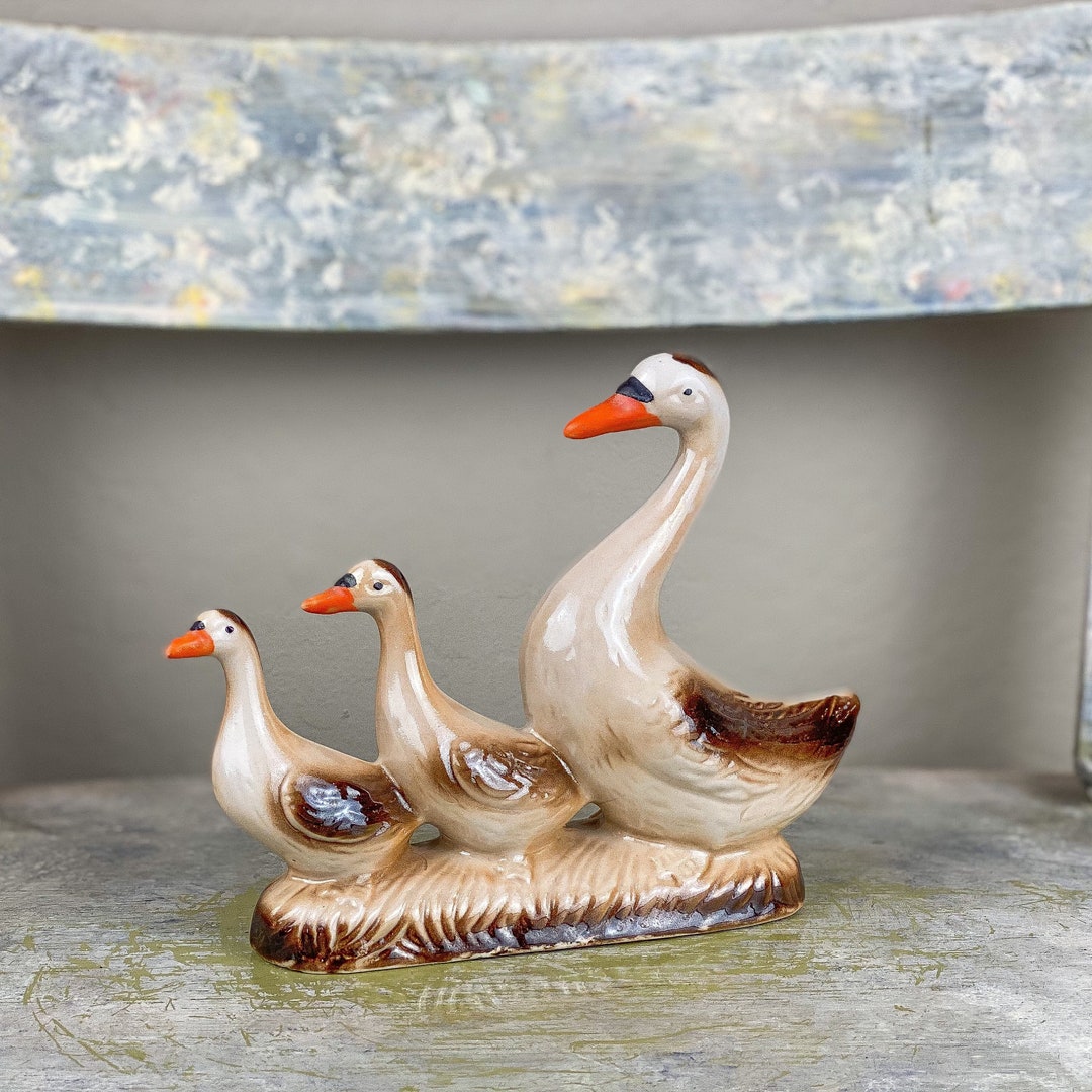 Vintage Glazed Porcelain Ceramic Mother Goose Decor Brazil Country ...