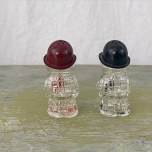 Vintage Glass Japan Made Salt & Pepper Shakers in Shape of Men Top Hats ...