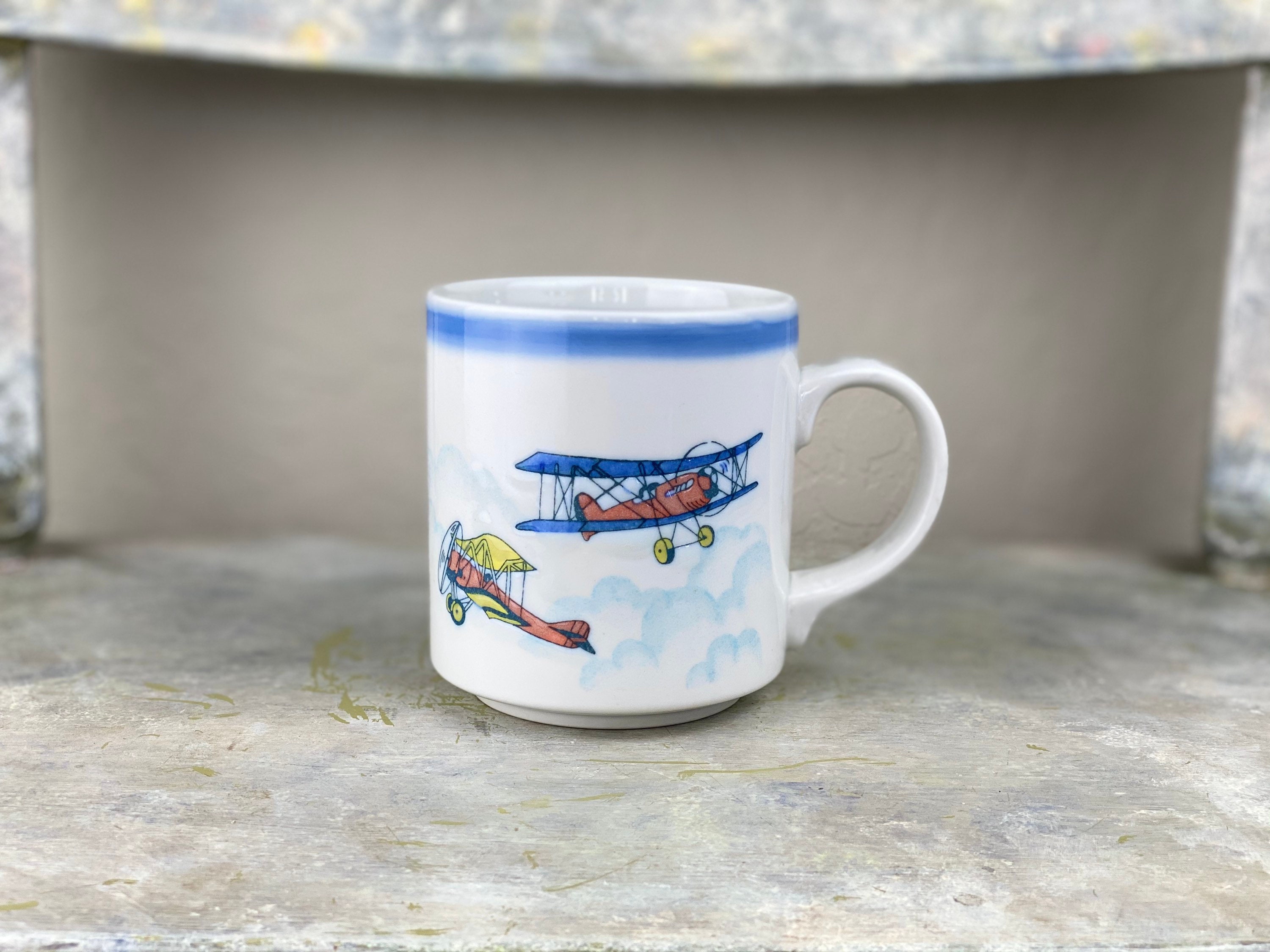 Bi-wing Antique Plane Design Mug Brand Aviation Airplane Cup | Etsy