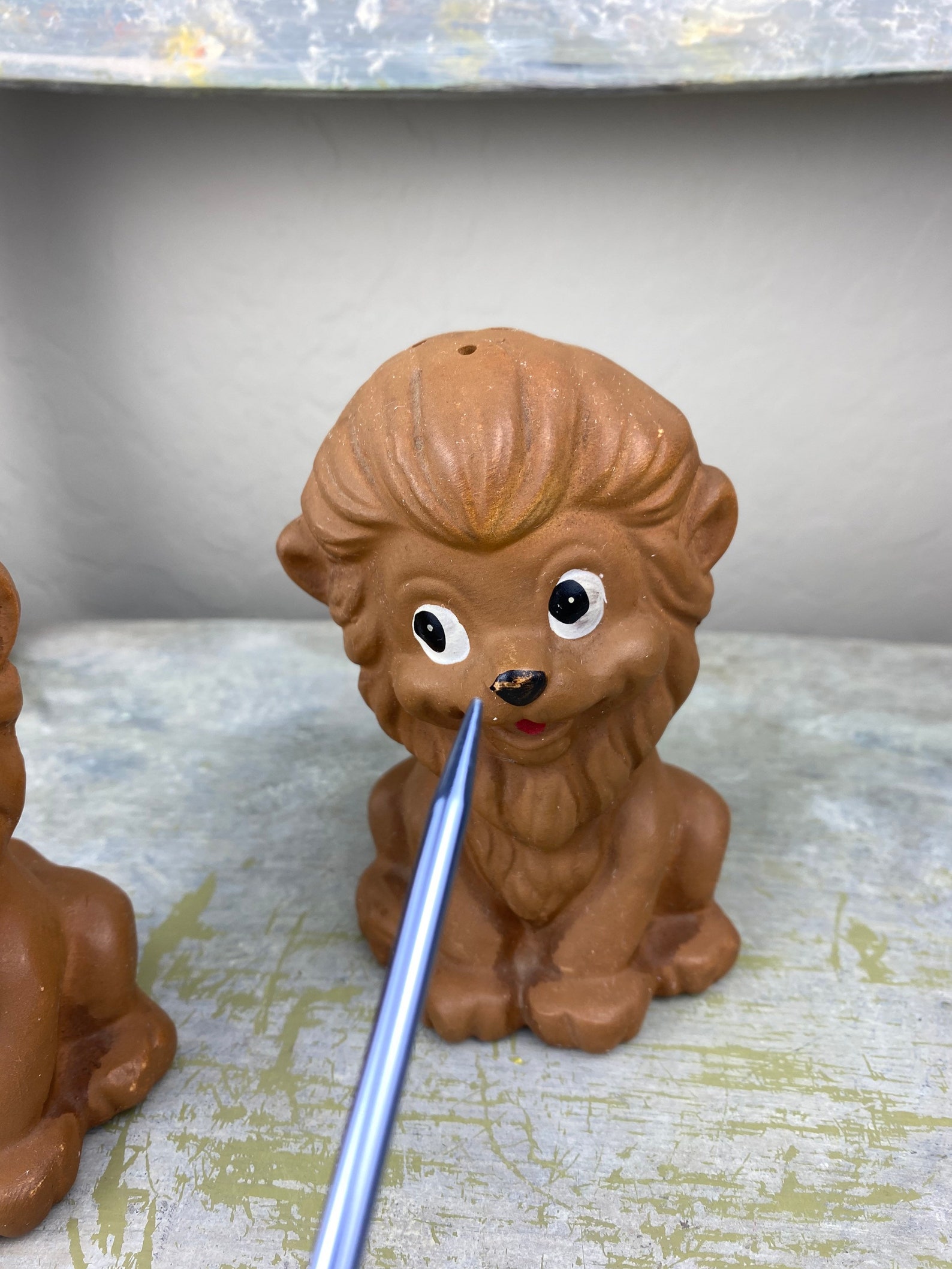 Vintage Hand Painted Happy Lion Tiger Salt & Pepper Shakers as - Etsy