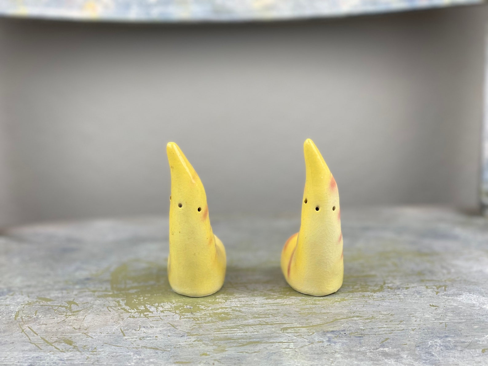 Croissant Bread/ghost Poop Salt & Pepper Shaker Hand Painted | Etsy