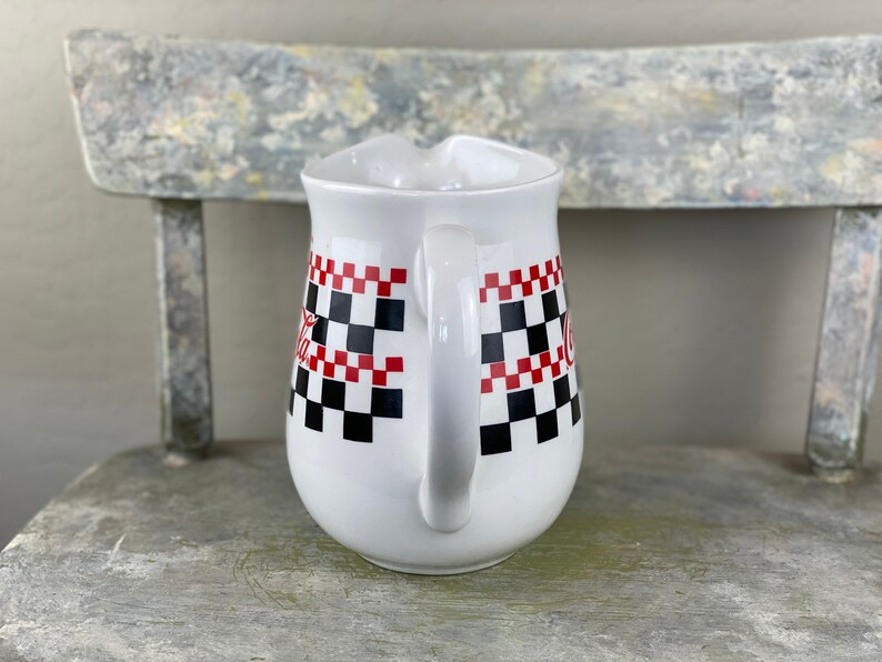 Vintage Coca-cola Ceramic Pitcher 1997 Gibson White Red & Black ...
