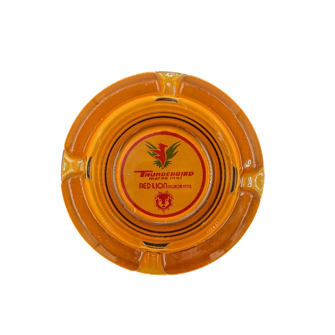 Vintage Advertising Thunderbird Motor Inn Red Lion Motor Inns Ashtray ...