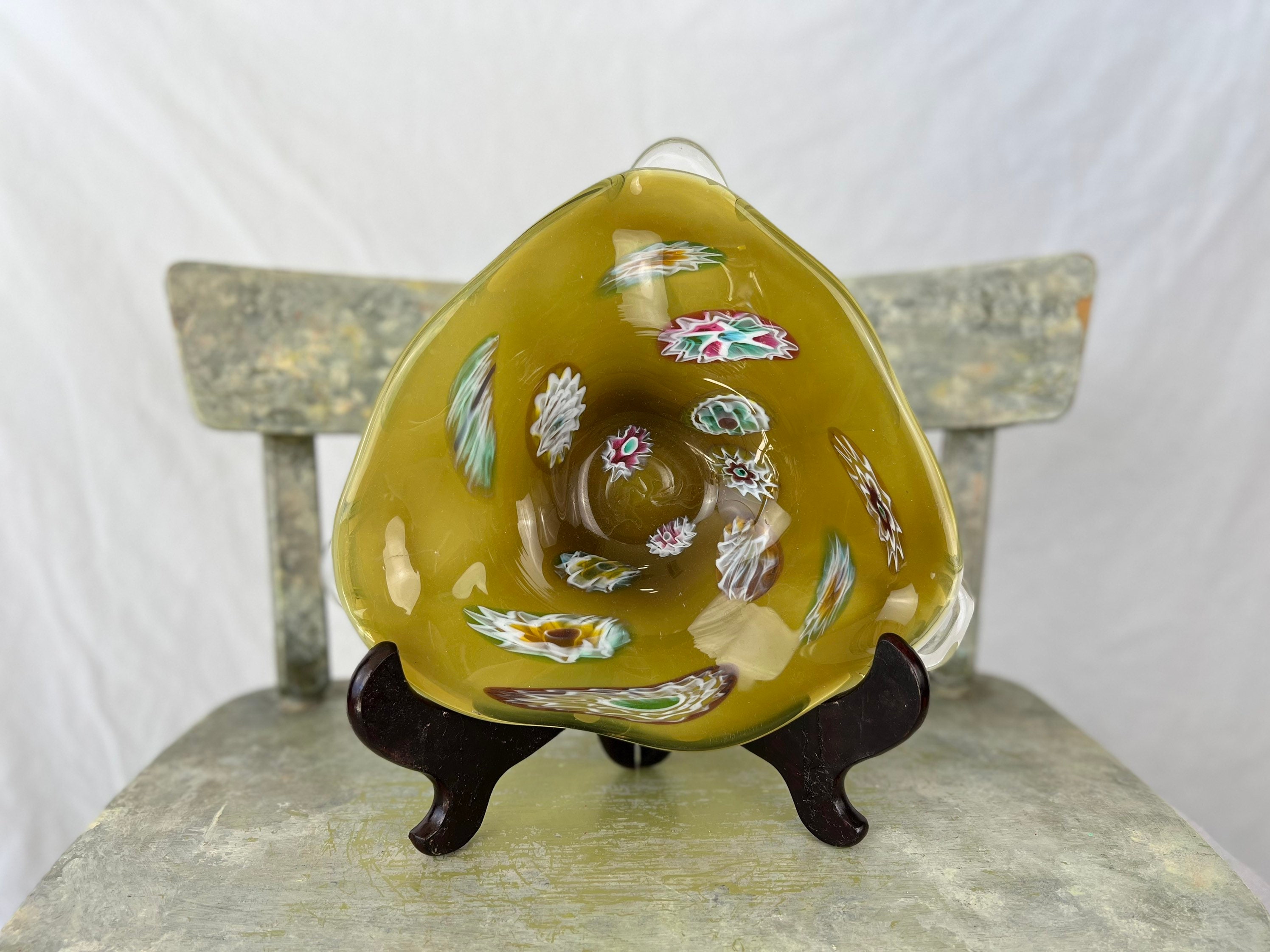 Heavy Vintage Mid Century MURANO Glass Italy Multi-color | Etsy