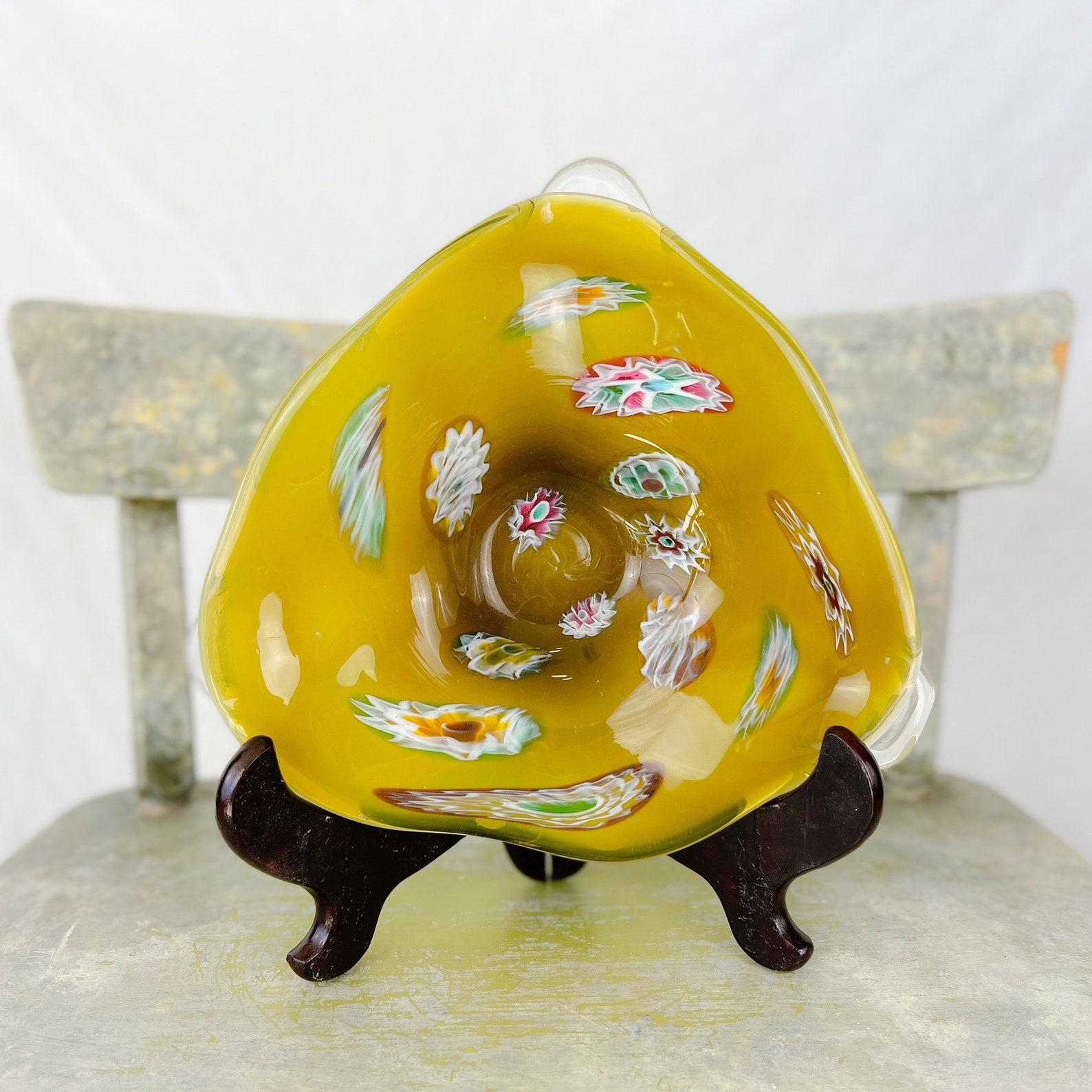 Heavy Vintage Mid Century MURANO Glass Italy Multi-color | Etsy