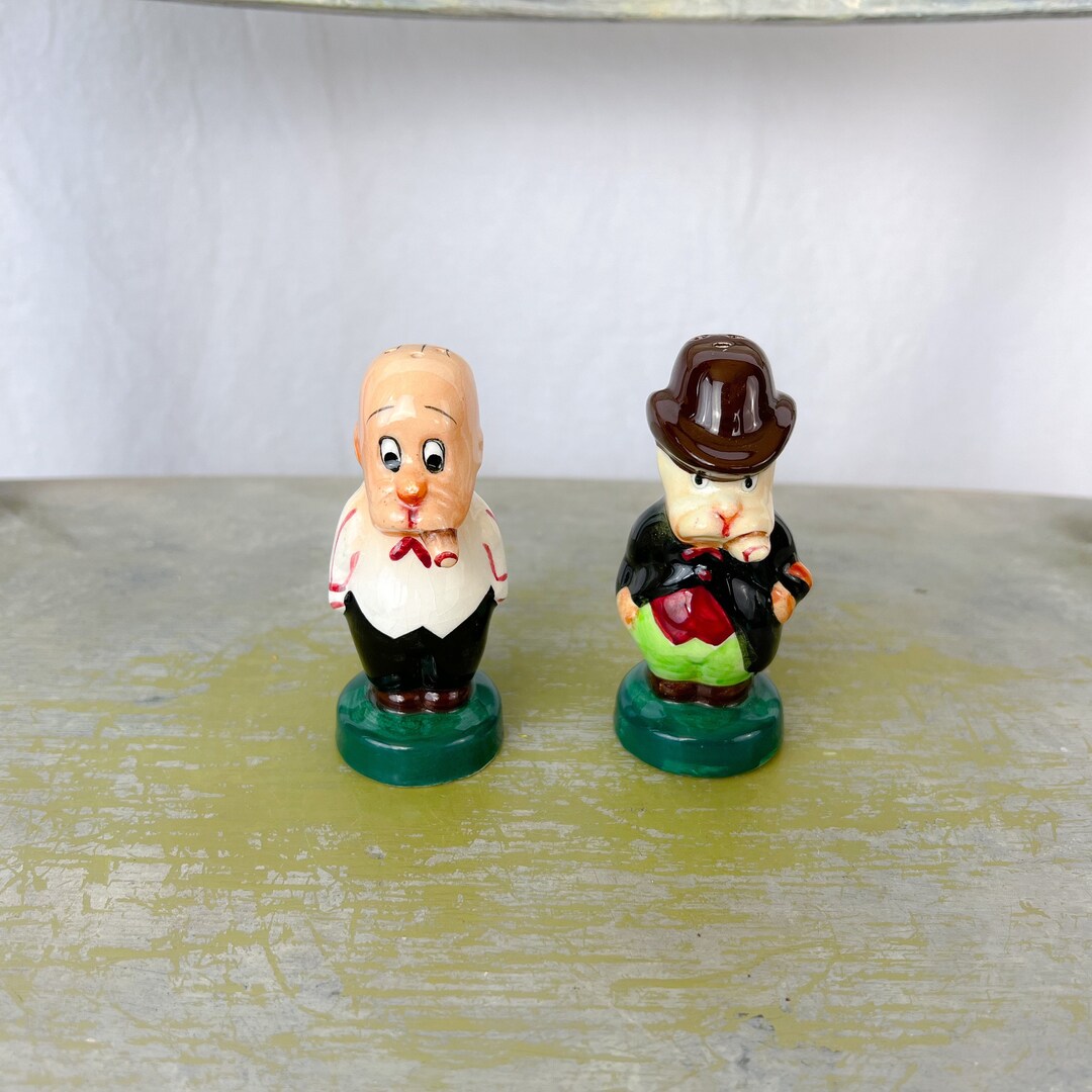 Mid Century Grumpy Men Smoking Cigars, Salt/ Pepper Shakers, Japan ...