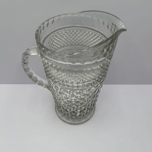 Vintage ANCHOR HOCKING Wexford Crystal Glass Pitcher 64 Oz Diamond ...