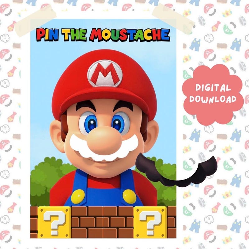 Mario Mustache - Etsy
