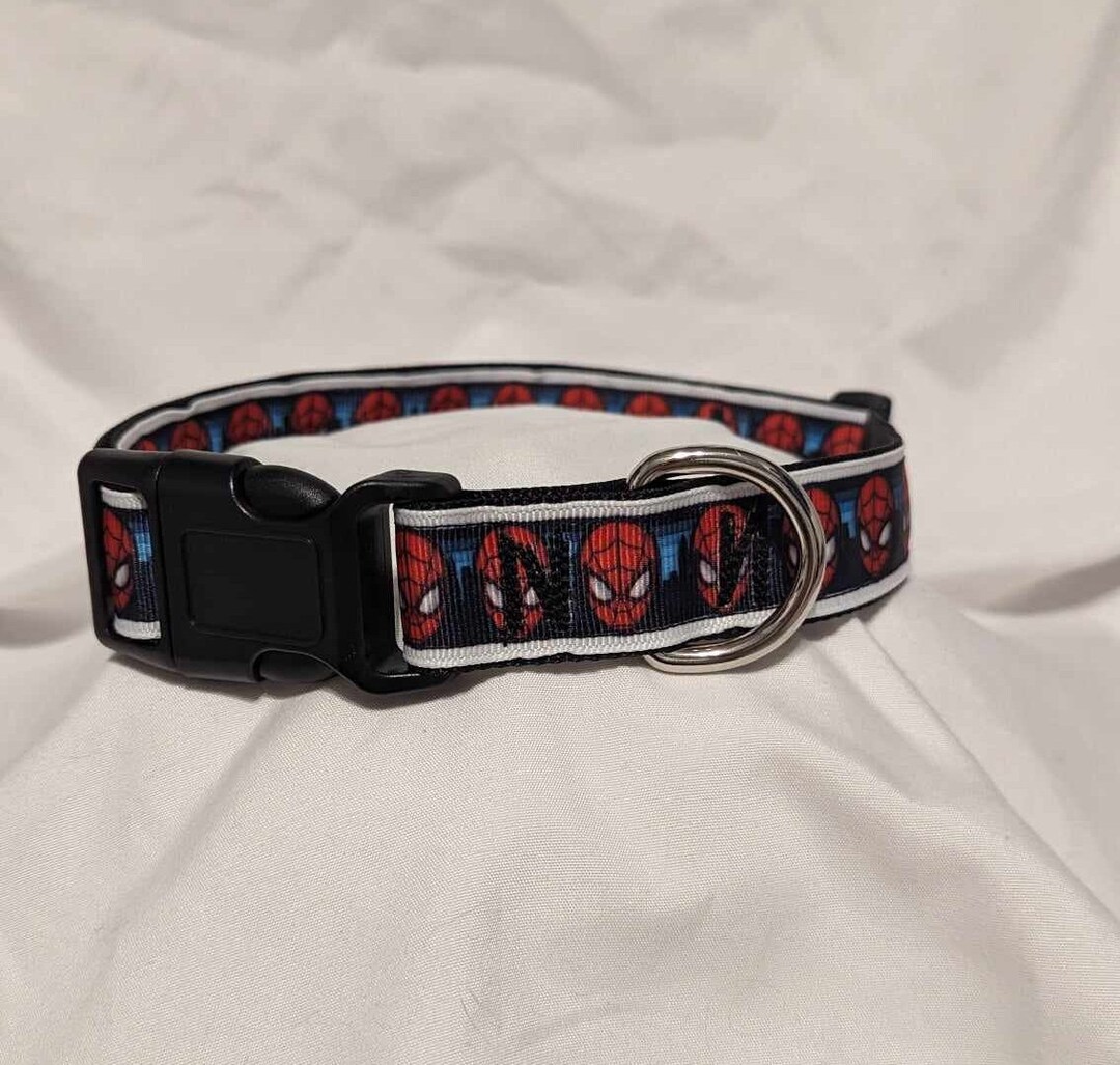 Spiderman Themed Large Dog Collar 1 Inch Approx. 17-27 Inches - Etsy