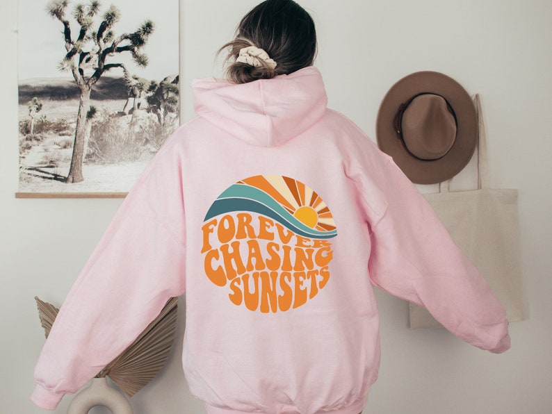 Embroidered Sunset Sweatshirt Forever Chasing Sunsets Words on - Etsy