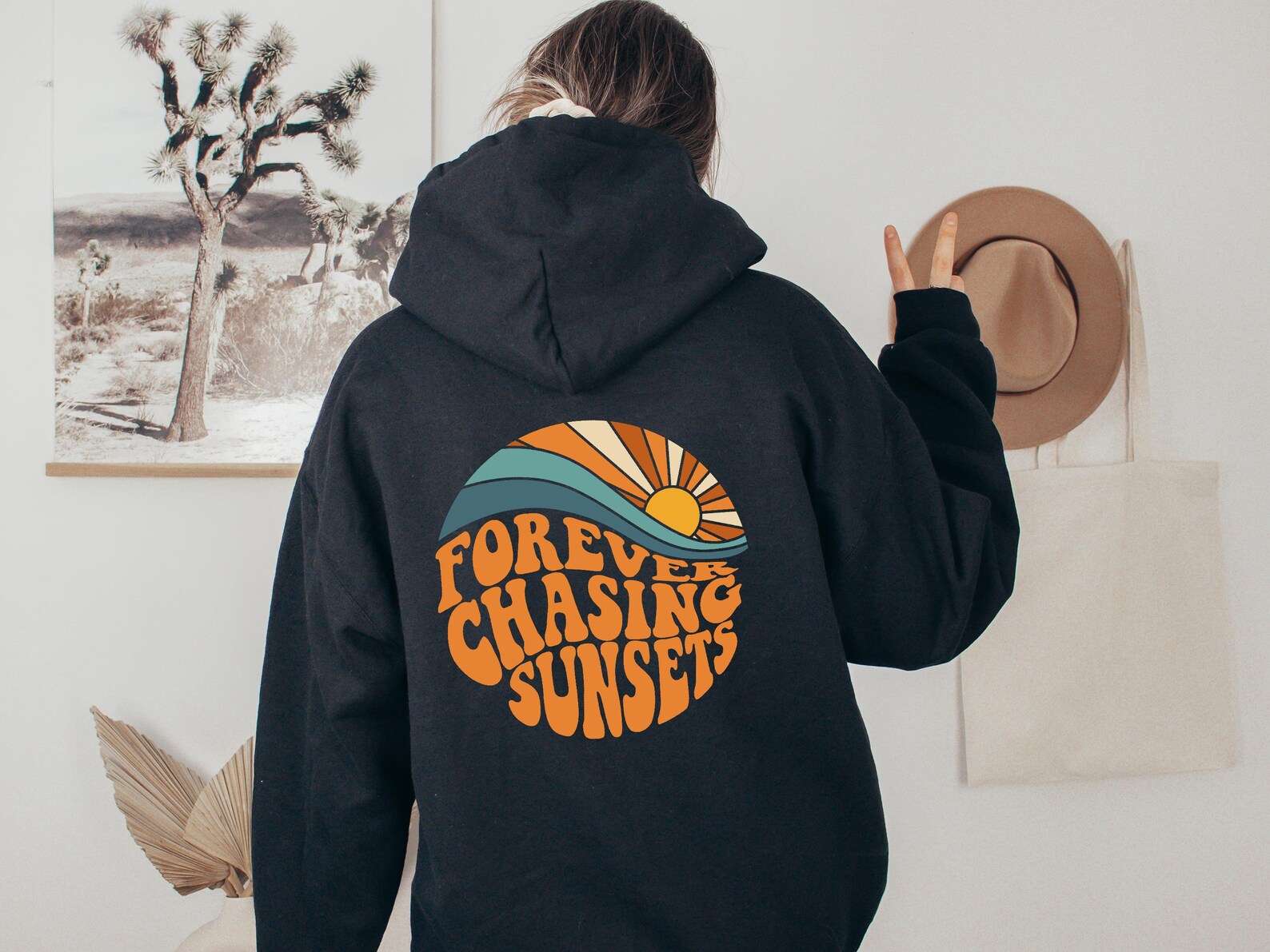 Embroidered Sunset Sweatshirt Forever Chasing Sunsets Words on - Etsy