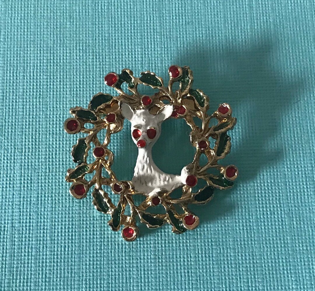 Vintage Reindeer Pin Rudolph Pin Reindeer Brooch Christmas - Etsy