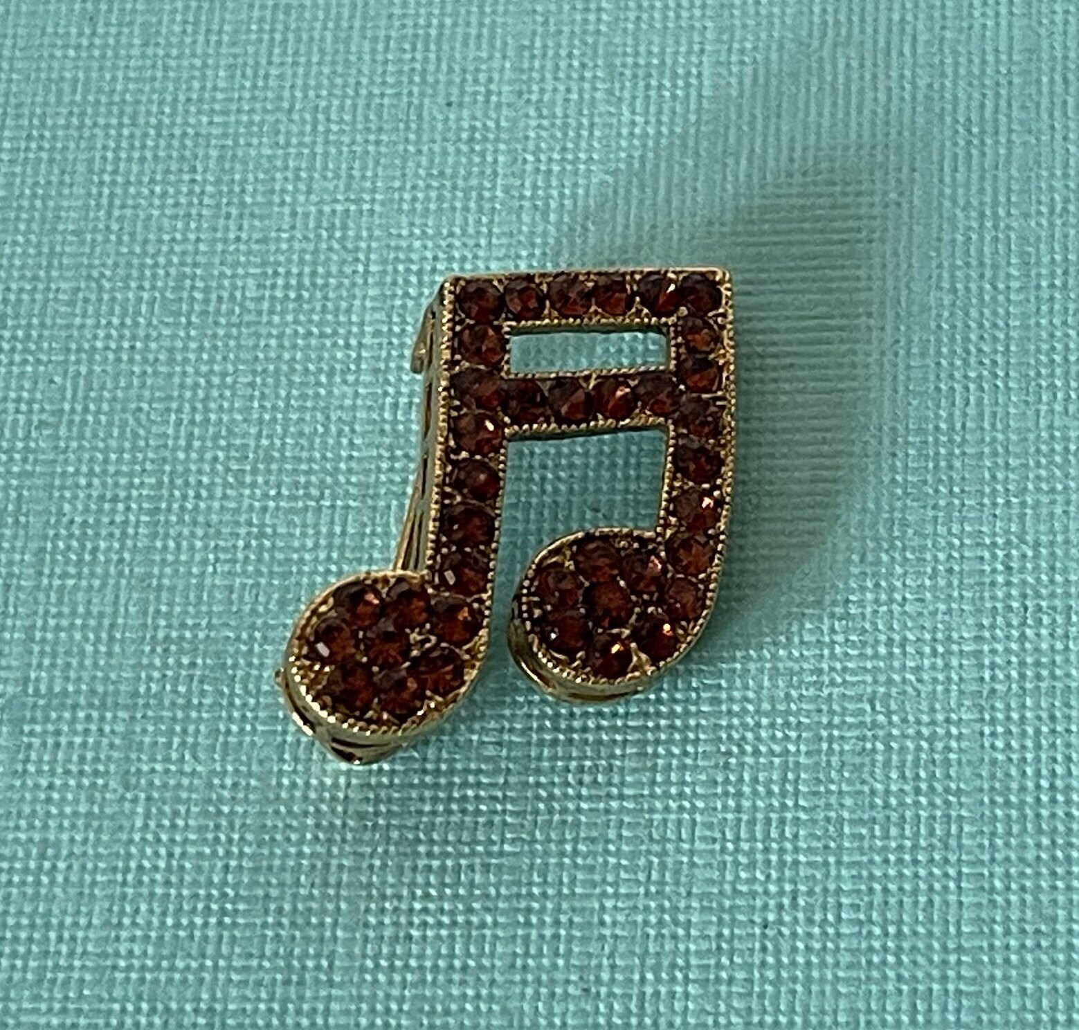 Vintage Note Brooch, Musical Note Pin, Rhinestone Musical Note Pin ...