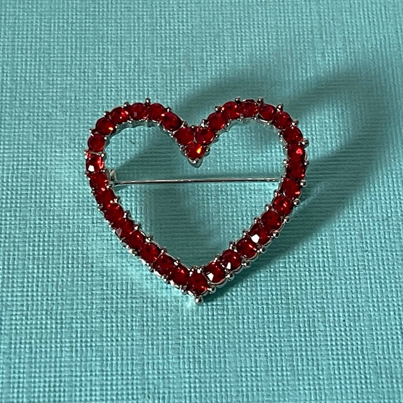 Silver Heart Brooch - Etsy