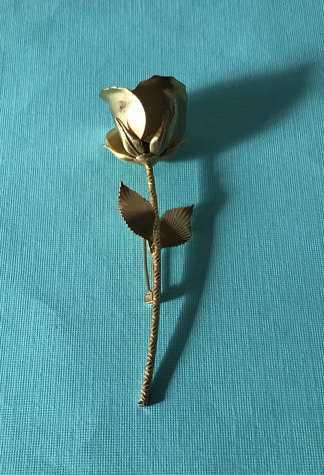 Large Vintage Rose Brooch Single Rose Brooch Gold Rose Pin - Etsy