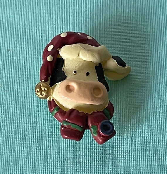 vintage cow pin - Gem