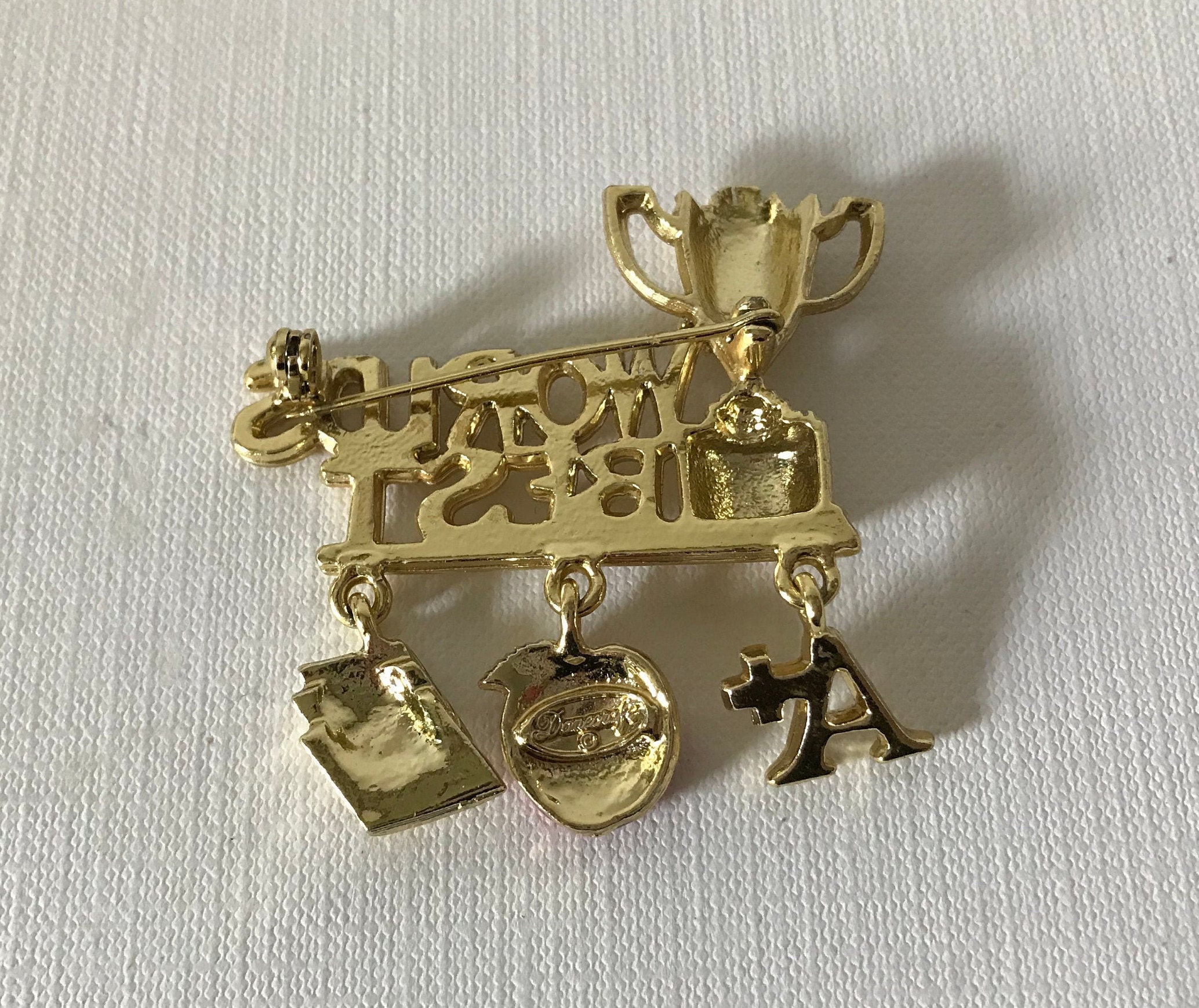 Vintage Worlds Best Teacher Brooch Teacher Pin Gifts for - Etsy