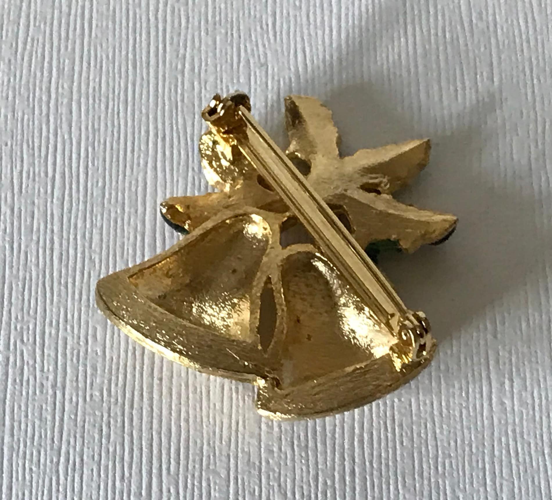 Vintage Bell Pin, Jingle Bells Pin, Gold Bells Pin, Christmas Bells Pin ...