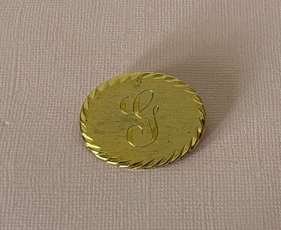 Vintage letter g brooch, gold letter g pin, letter g … - Gem