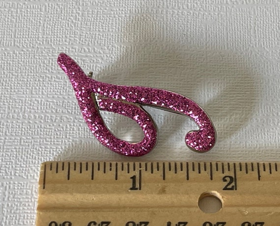 Vintage letter T brooch, letter t jewelry, pink lette… - Gem