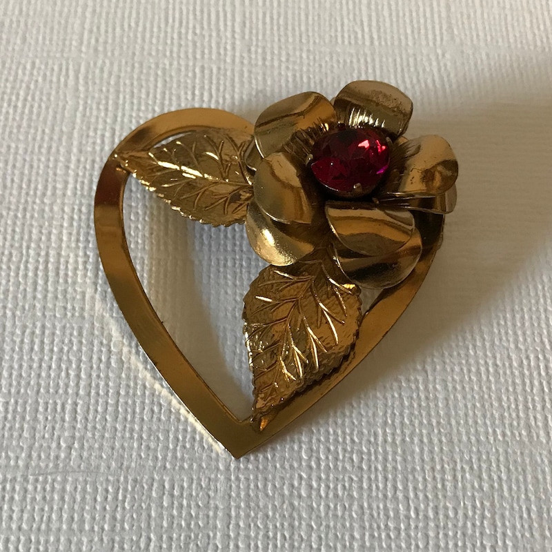 Heart Brooch - Etsy