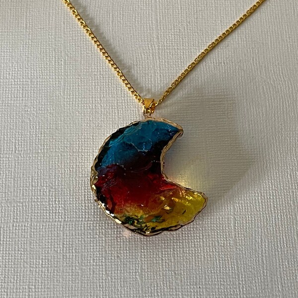 Red Moon Necklace - Etsy