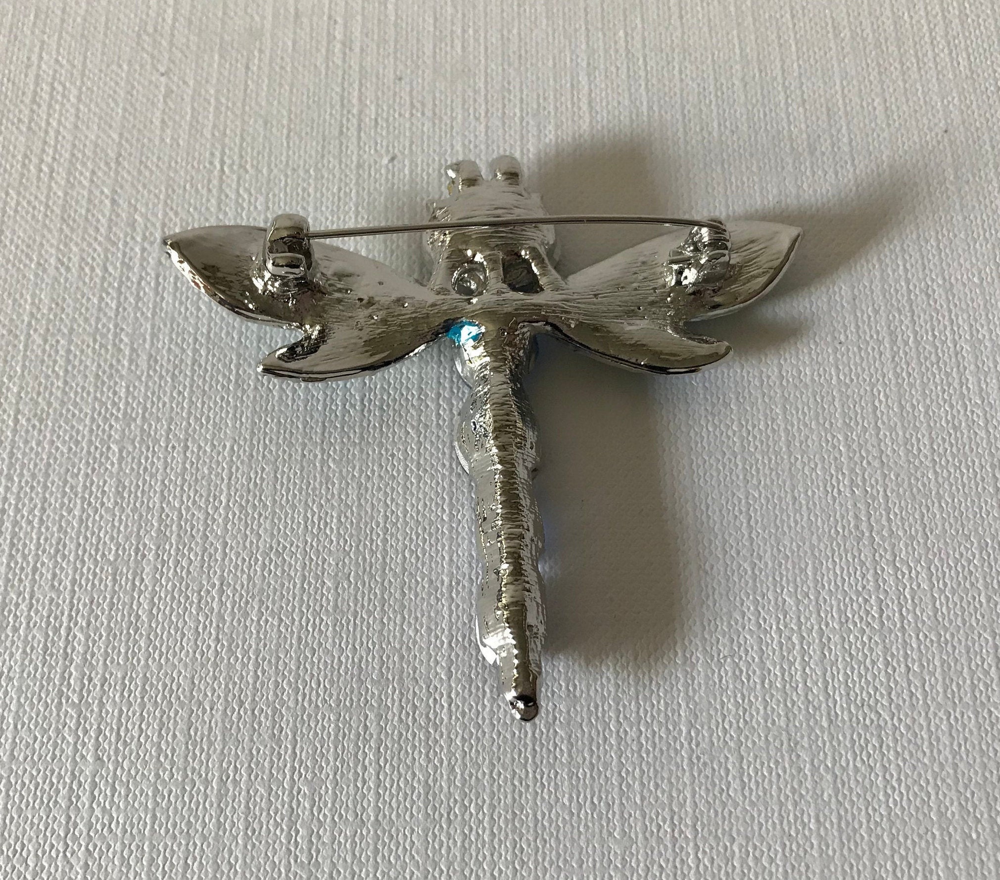 Blue rhinestone dragonfly pin dragonfly brooch dragonflies | Etsy