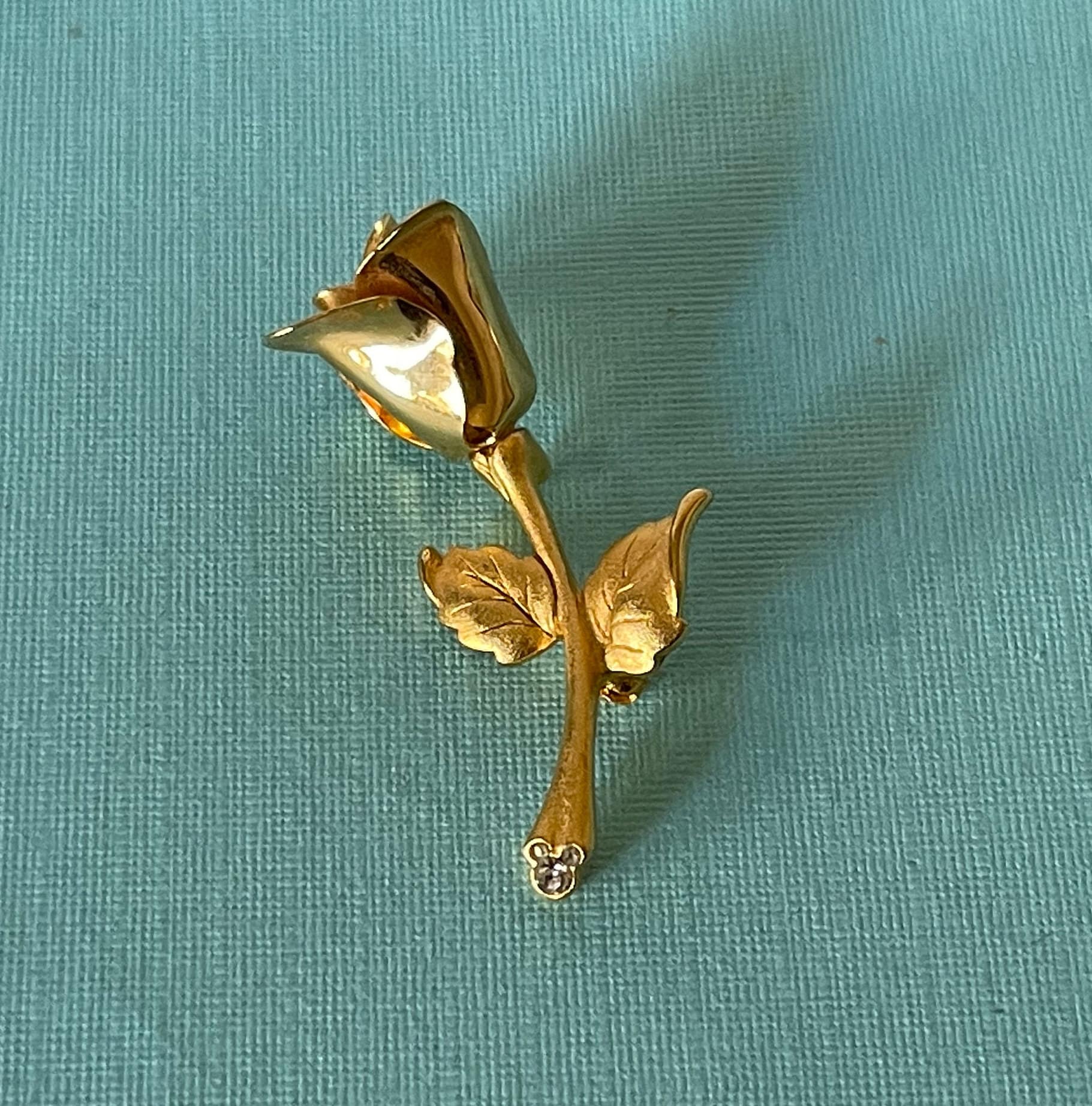Vintage Rose Brooch Signed DISNEY Rose Brooch Gold Rose Pin - Etsy