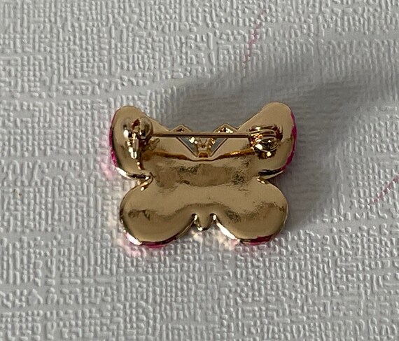 Rhinestone butterfly brooch, pink butterfly pin, butt… - Gem