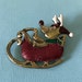 Vintage Reindeer Pin Reindeer in Sled Brooch Vintage Rudolph - Etsy