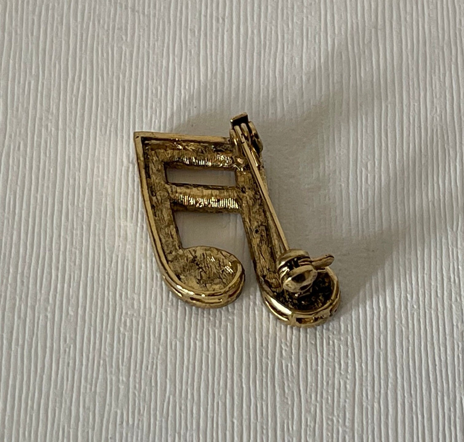 Vintage Note Brooch, Musical Note Pin, Rhinestone Musical Note Pin ...