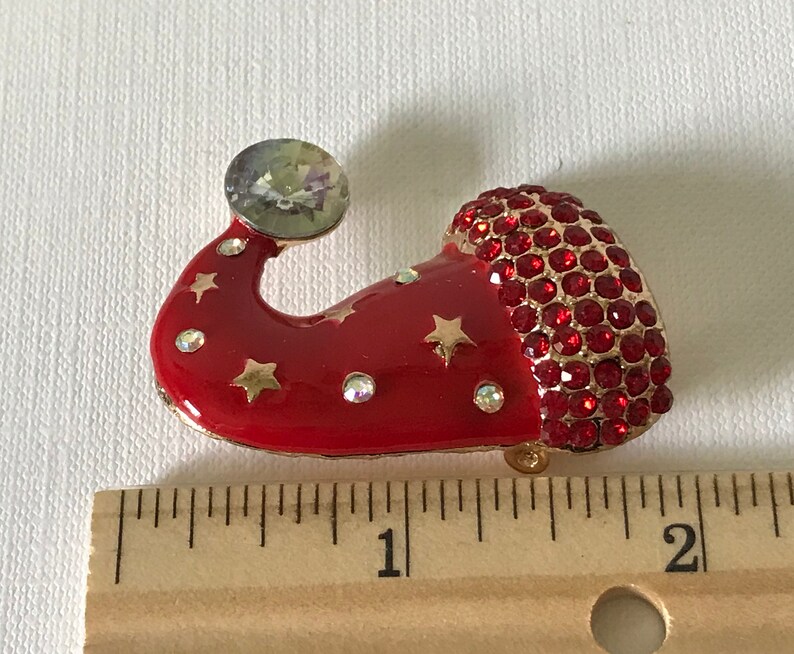 Rhinestone Santa Hat Pin Christmas Pin Red Santa Hat Pin - Etsy