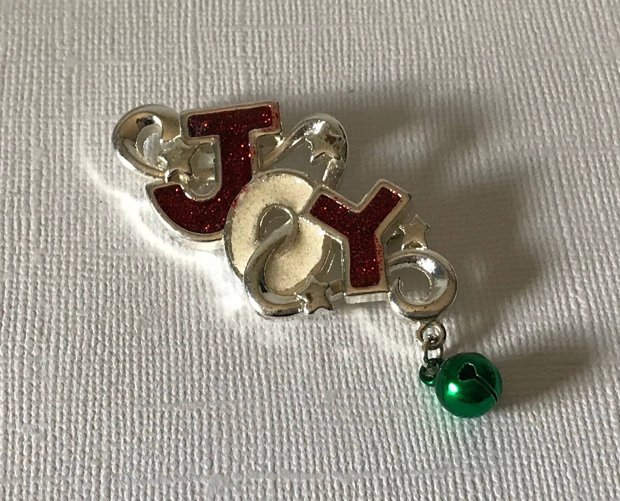 Vintage Joy Brooch Joy Dangle Pin Christmas Bell Pin - Etsy