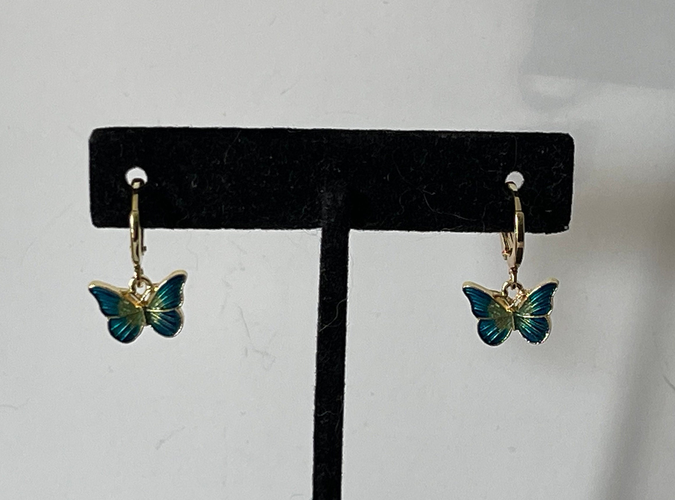 Butterfly Earrings, Blue Butterfly Earrings, Summer Earrings, Butterfly ...