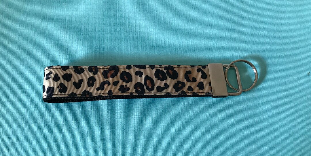 Handmade Leopard Key Fob Leopard Print Wristlet Stocking - Etsy