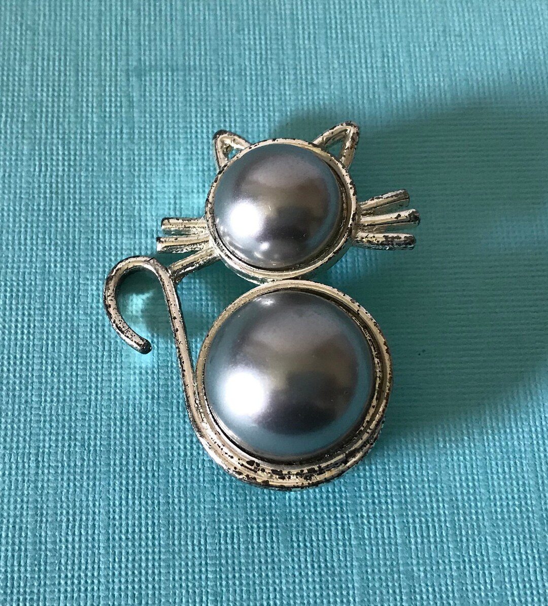 Vintage Cat Brooch, Silver Cat Pin, Cat Jewelry, Cat Gifts, Cat Pins ...