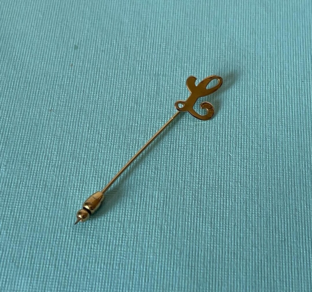 Vintage Letter L Stick Pin, Letter L Brooch, Gold Letter L Pin, Letter ...